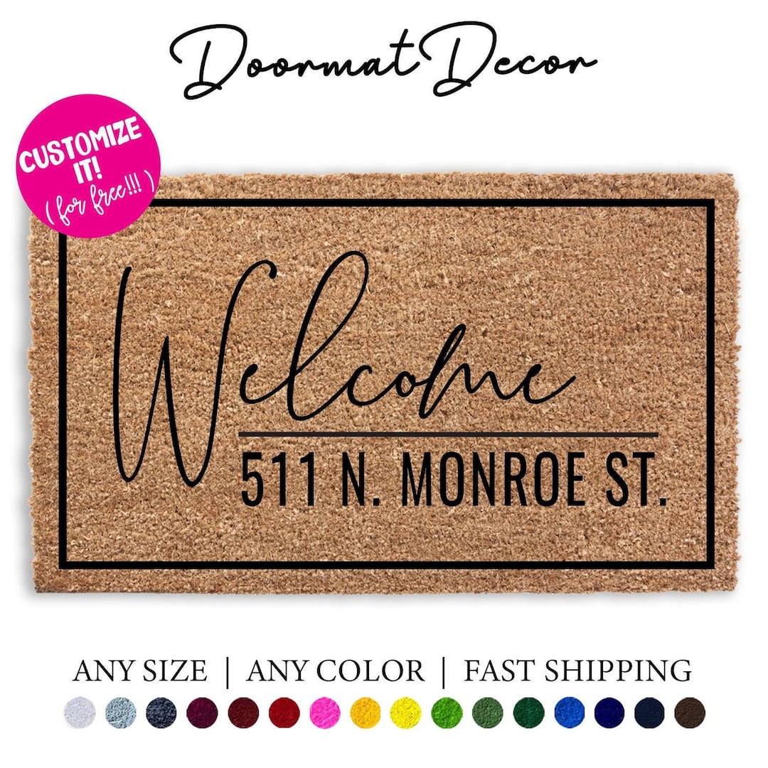 Custom Address Doormat Personalized Outdoor Welcome Mat Housewarming ...