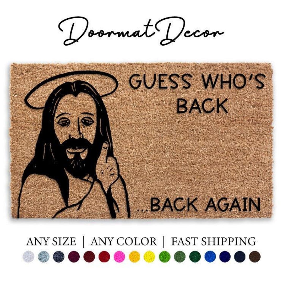 Jesus Doormat - Easter Bunny Gift Basket Decor Flocked Coir Outdoor ...