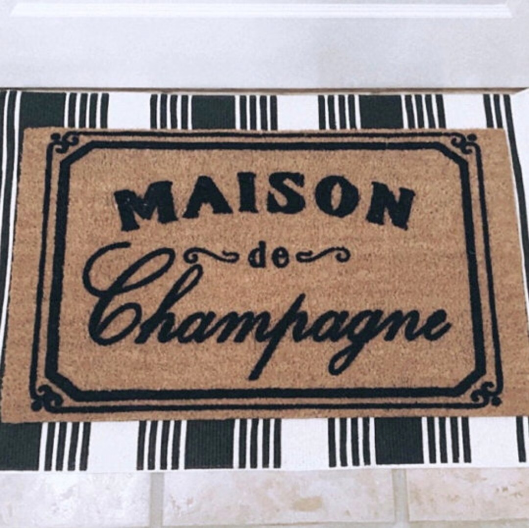 Maison De Champagne Flocked Coir Doormat, Outdoor Welcome Mat, Custom ...