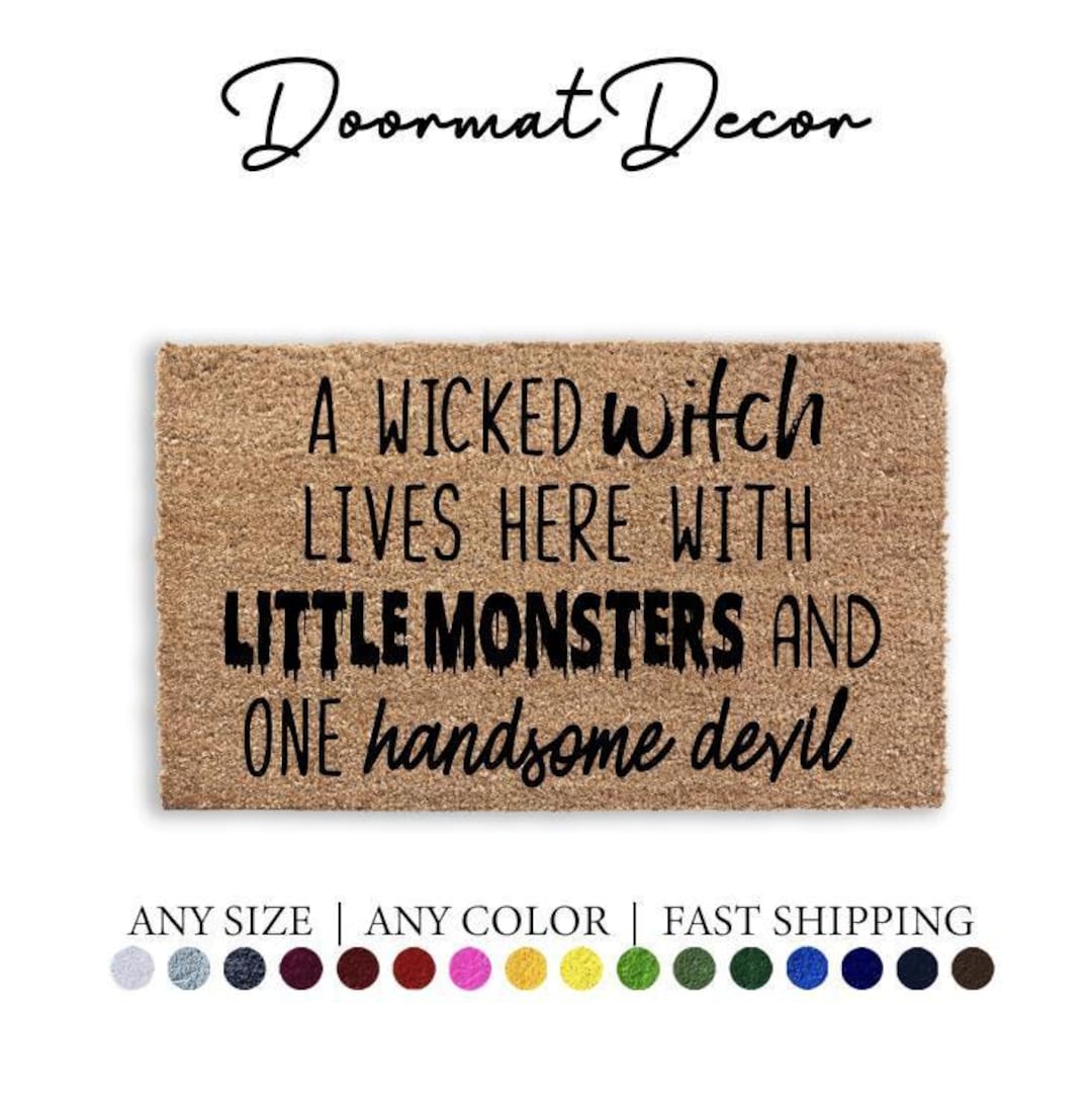 Wicked Witch Doormat Funny Halloween Welcome Mat for Little Monsters ...