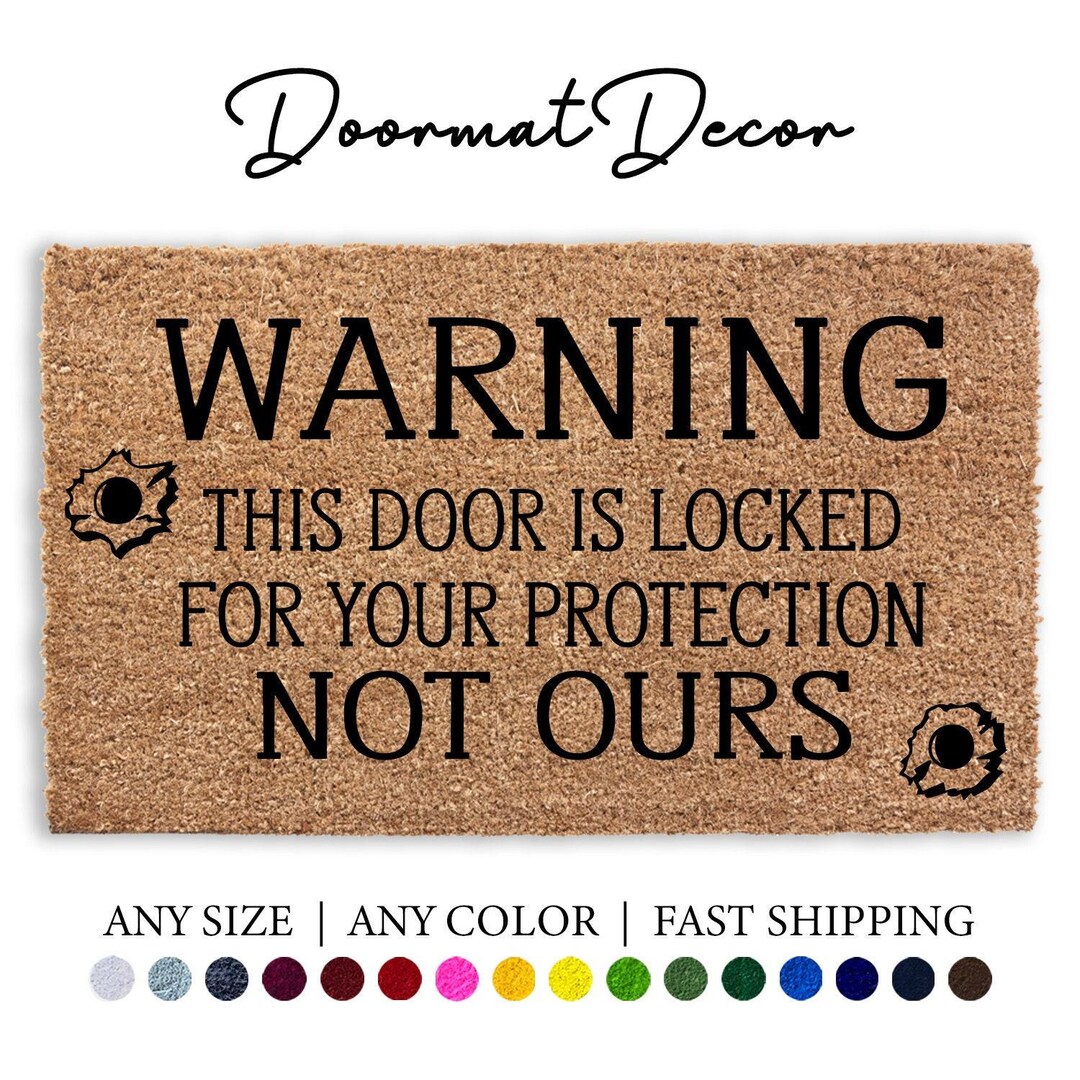 Locked Door Protection Doormat 2ND AMENDMENT Welcome Mat Home Security ...
