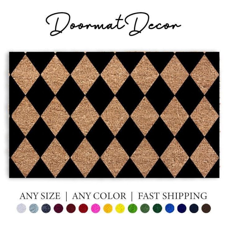 Coir Doormat Checkered - Etsy