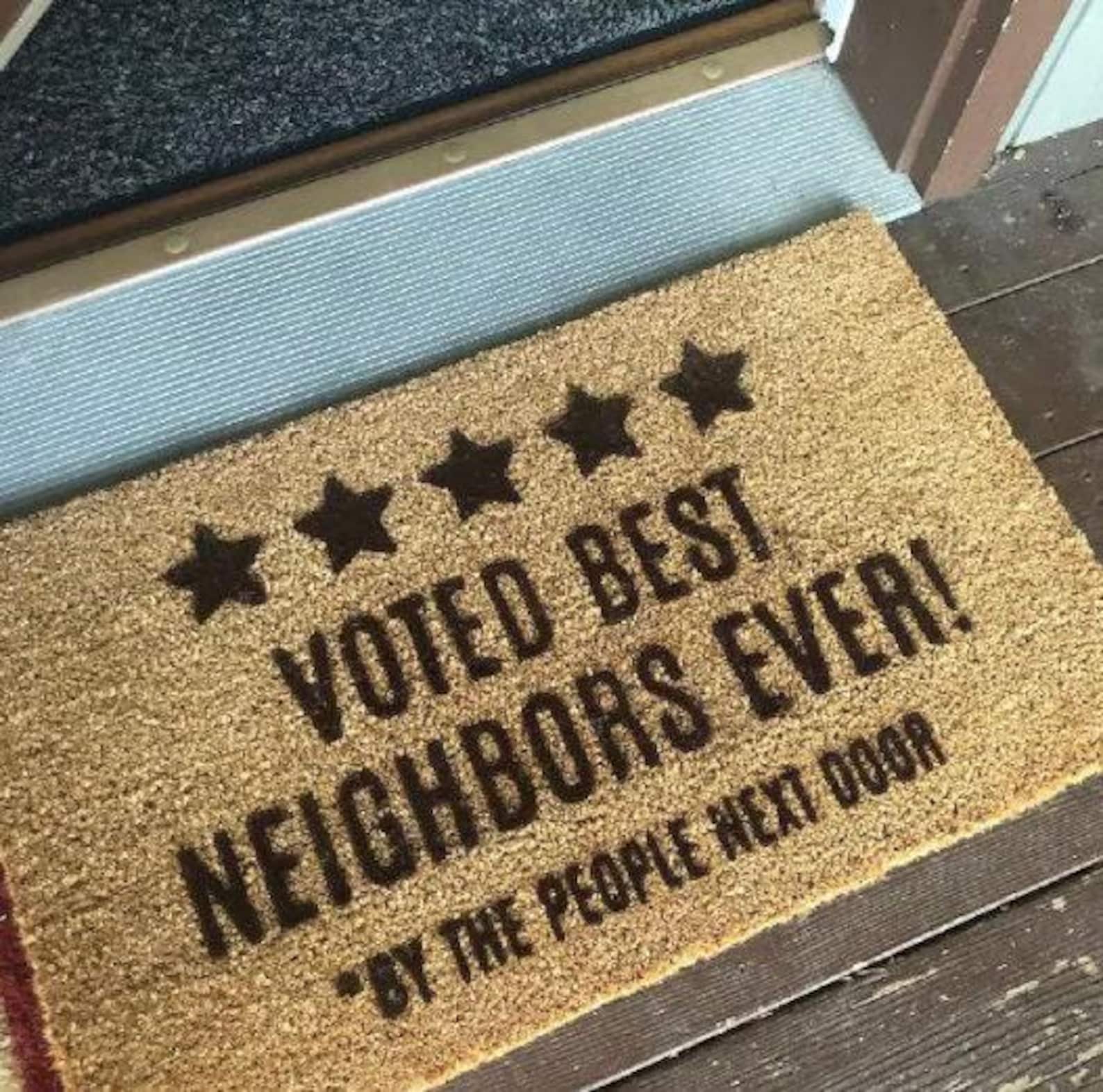 5-star Review Doormat Voted Best Neighbors Ever Funny Neighbor Gift ...