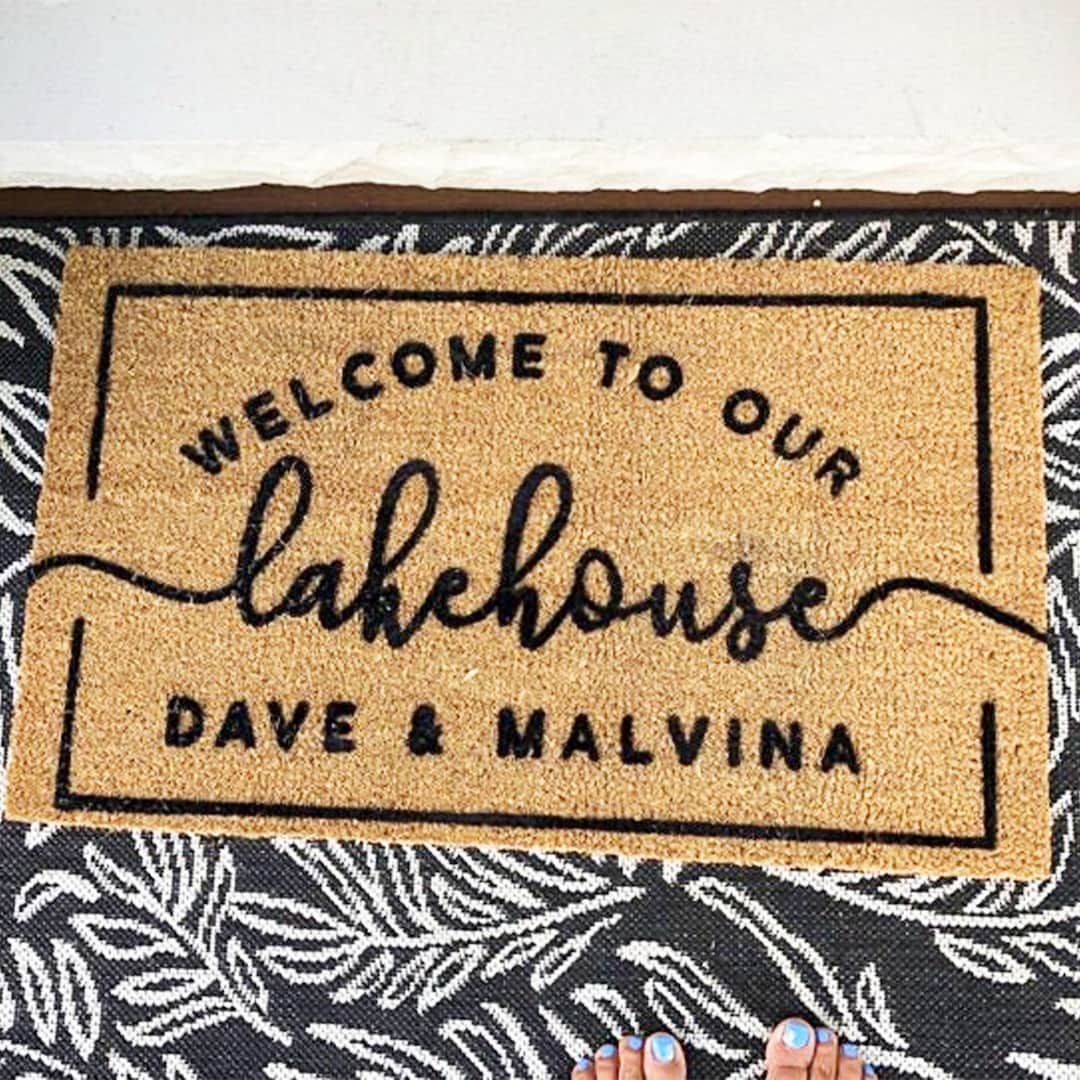 Lake House Doormat Custom Outdoor Welcome Mat for Beach Lake Home Decor ...