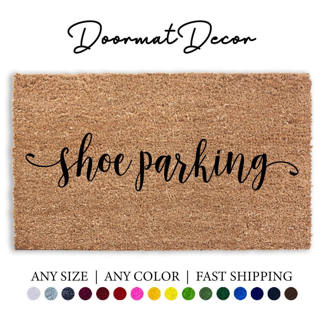 Shoe Parking Coir Doormat Custom Outdoor Welcome Mat Housewarming Gift ...