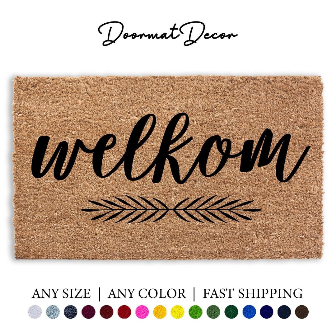 Welkom Coir Doormat South African German Welcome Mat Custom ...