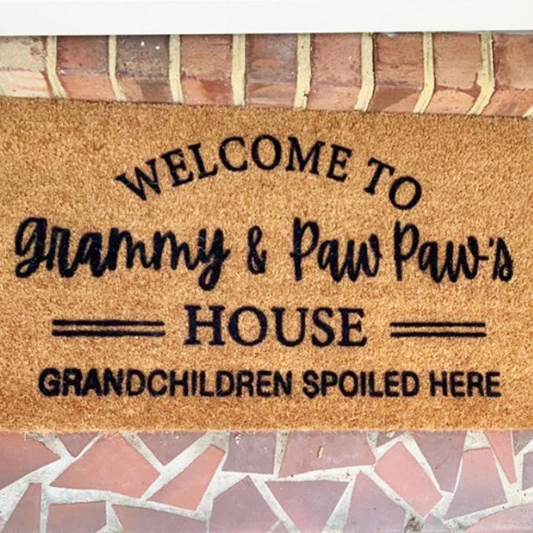 Personalized Welcome Doormat for Grandma Grandpa Custom Door Mat Rug ...