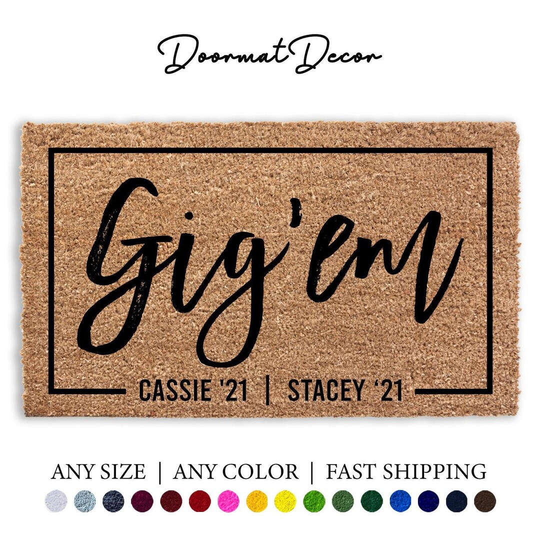 Texas AM University Dorm Doormat Collegiate Graduation Gift Gigem Aggie ...