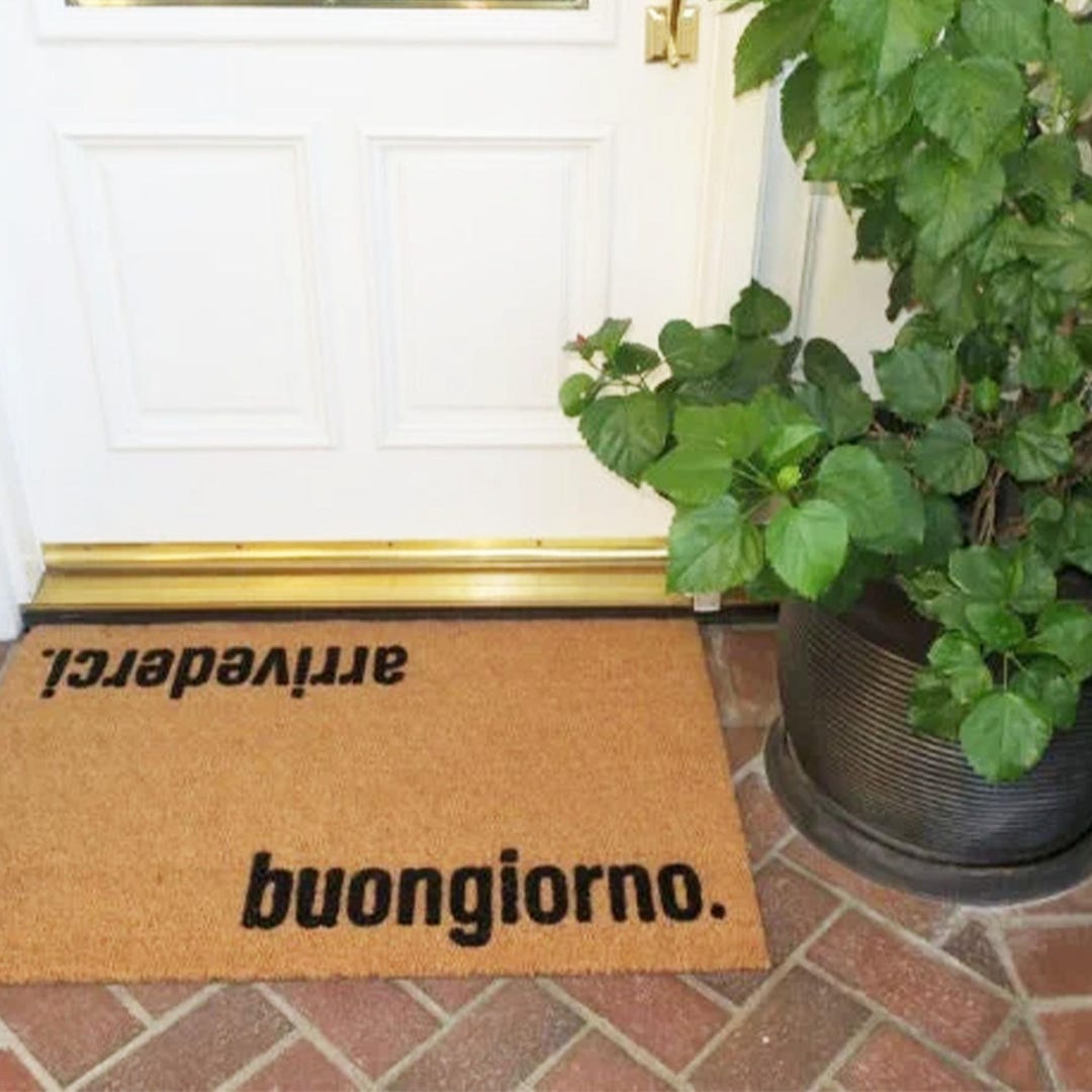 Italian Coir Doormat - Arrivederci Buongiorno Outdoor Welcome Mat ...