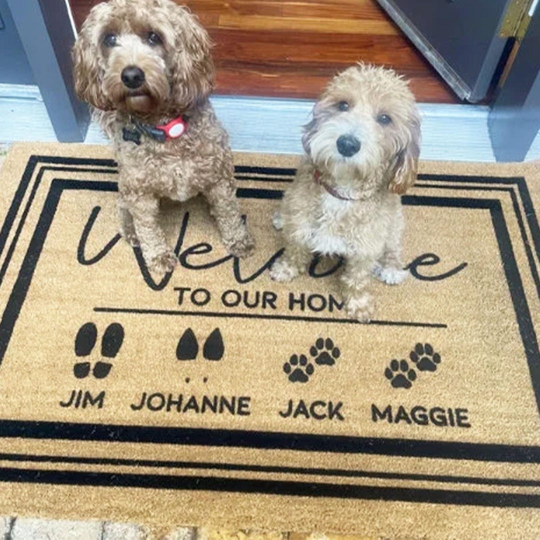 Personalized High Heel Paw Print Doormat Custom Coir Welcome Mat for ...