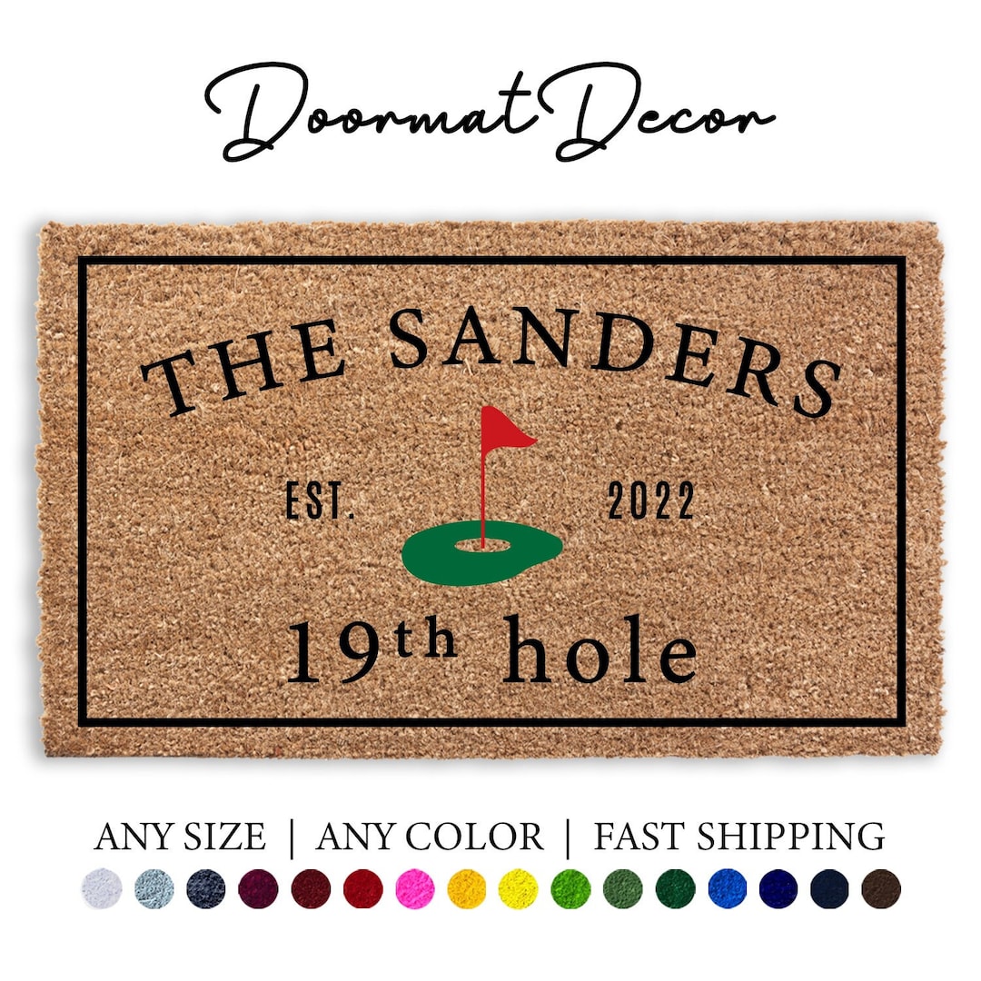 Personalized Golf Doormat 19th HOLE Welcome Mat Golf Course Entryway ...