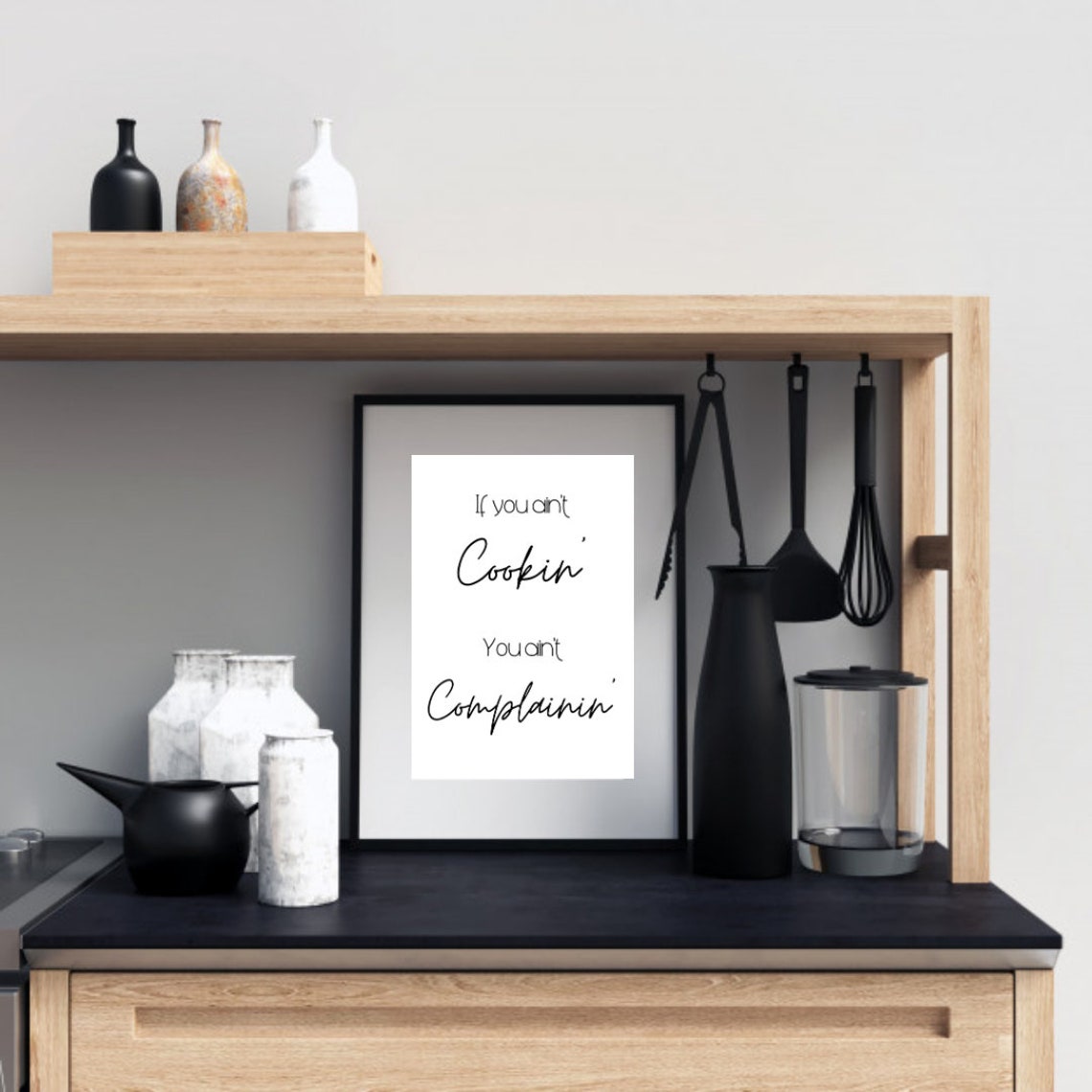 Funny Kitchen Sign No cooking no complaining cooking sign | Etsy