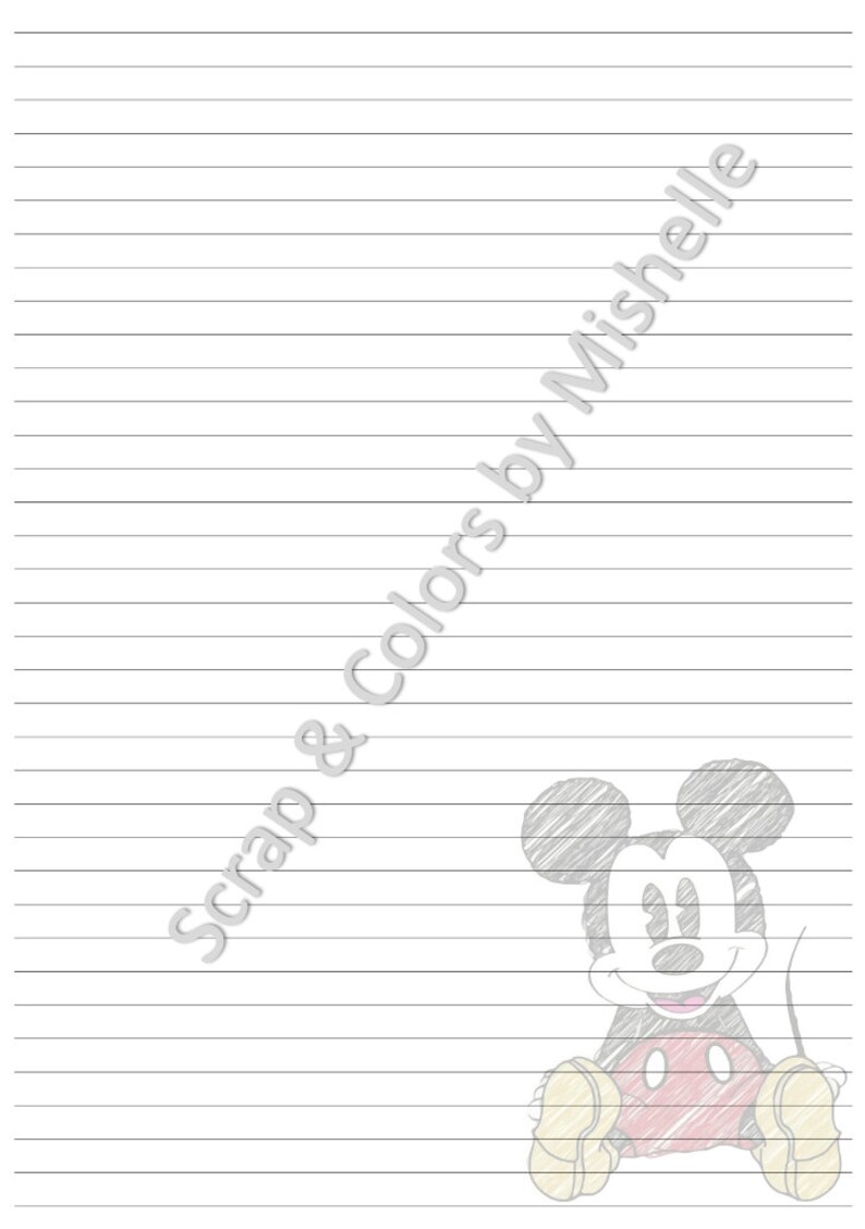 Printable Mickey Notes Lined Sheets A5 - Etsy