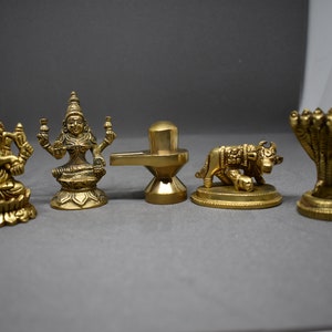 Set of Five Indian Gods, Lord Ganesha , Shive Ling of Goddess Shiva ...