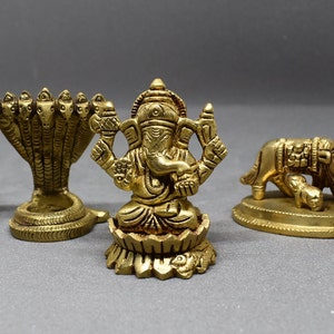 Set of Five Indian Gods, Lord Ganesha , Shive Ling of Goddess Shiva ...