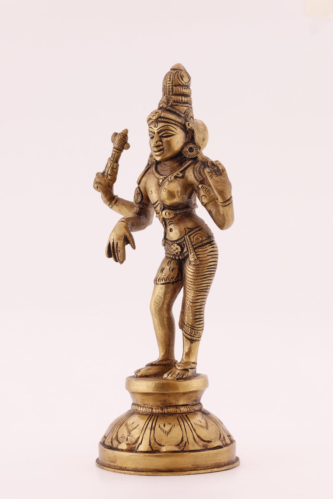 Ardhanarishwar Hindu Deity Statue Standing Brass Shiva Parvati Half ...