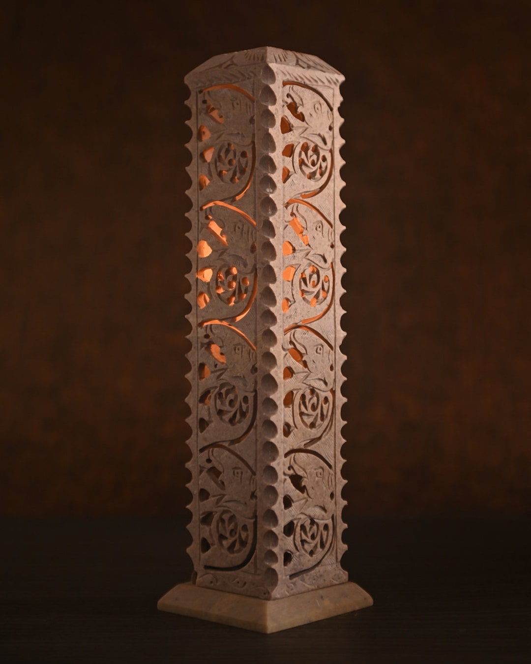 Stone Pillar Candle Holder in Vareous Motifs - Etsy