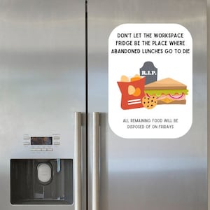 Fridge Sign / Workplace Fridge Sign / Work Fridge Clean Dispose / Lunch ...