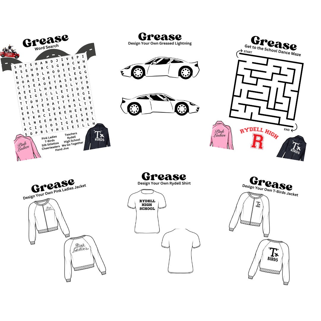 Grease Activity Packet / Grease Musical Activities / Grease Movie ...