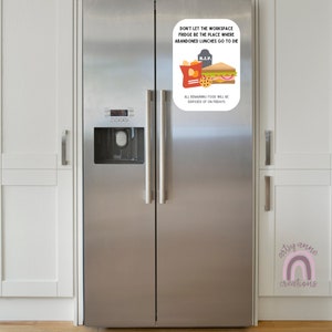 Fridge Sign / Workplace Fridge Sign / Work Fridge Clean Dispose / Lunch ...