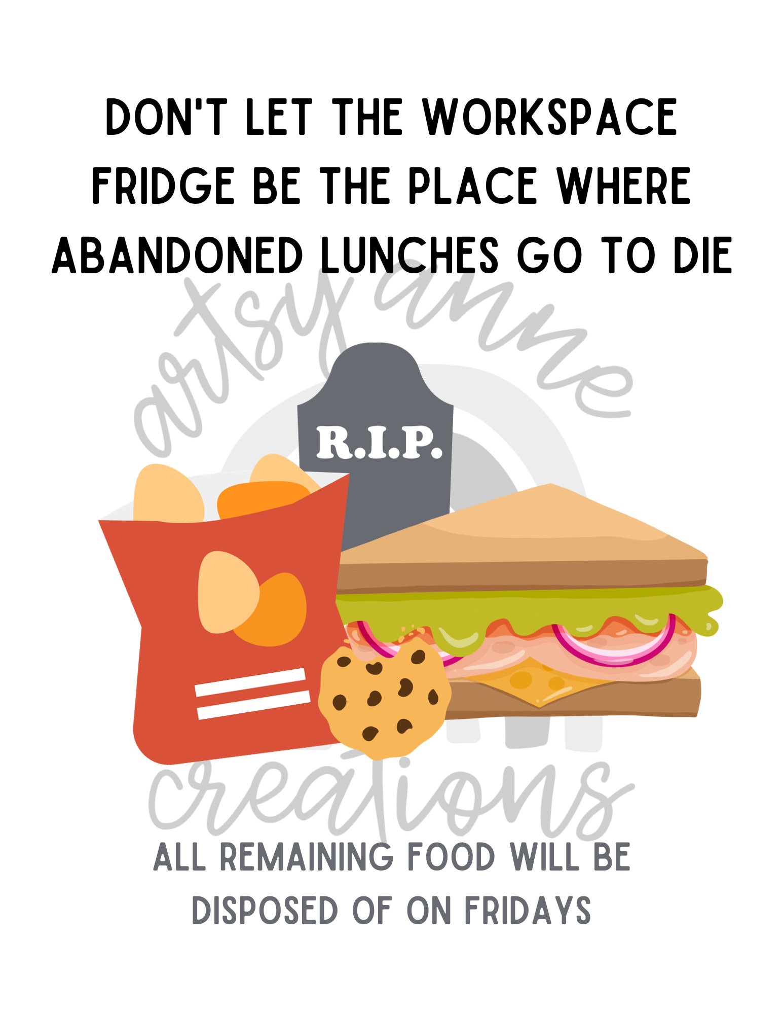 Fridge Sign / Workplace Fridge Sign / Work Fridge Clean Dispose / Lunch ...