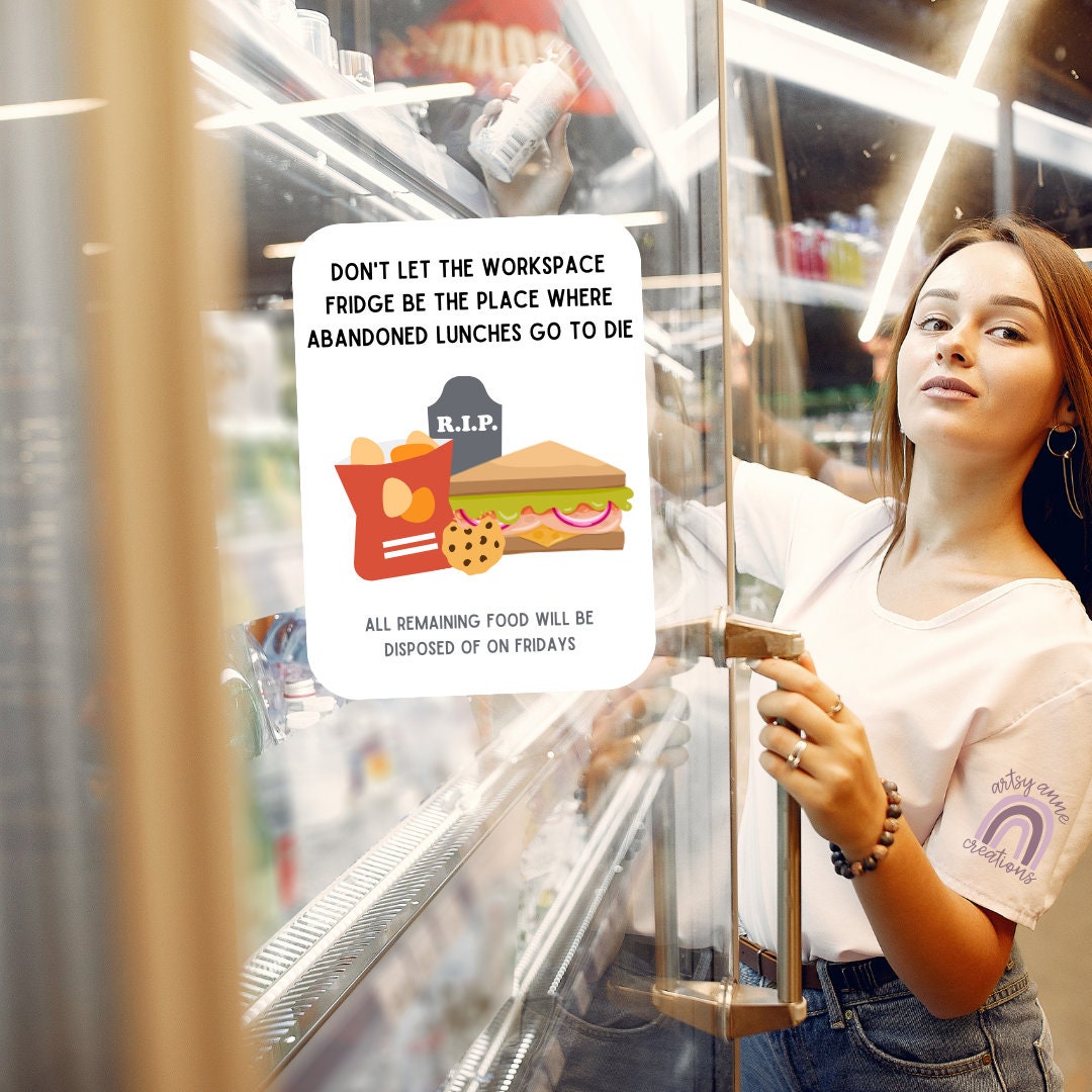 Fridge Sign / Workplace Fridge Sign / Work Fridge Clean Dispose / Lunch ...