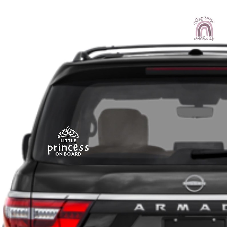 Princess on Board Decal | Baby on Board Sticker | Tiara Car Window ...