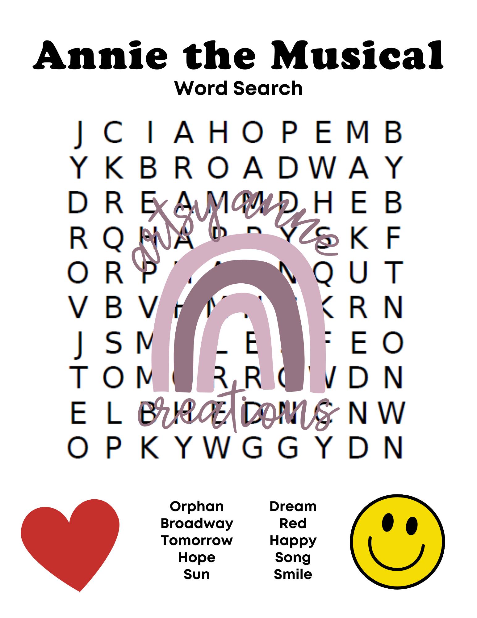 Annie Activity Packet | Annie Musical Activities | Little Orphan Annie ...