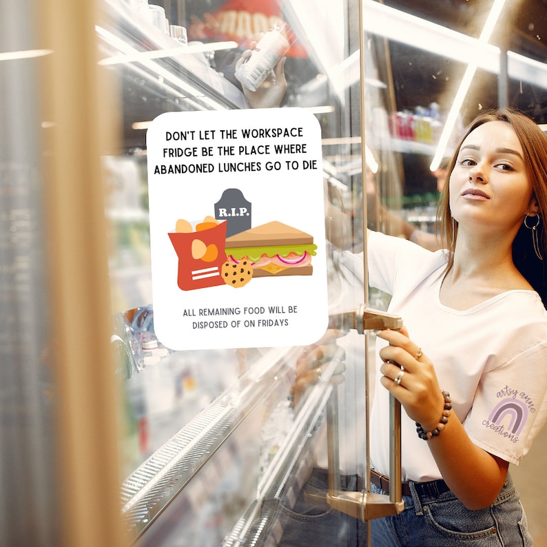 Fridge Sign / Workplace Fridge Sign / Work Fridge Clean Dispose / Lunch ...