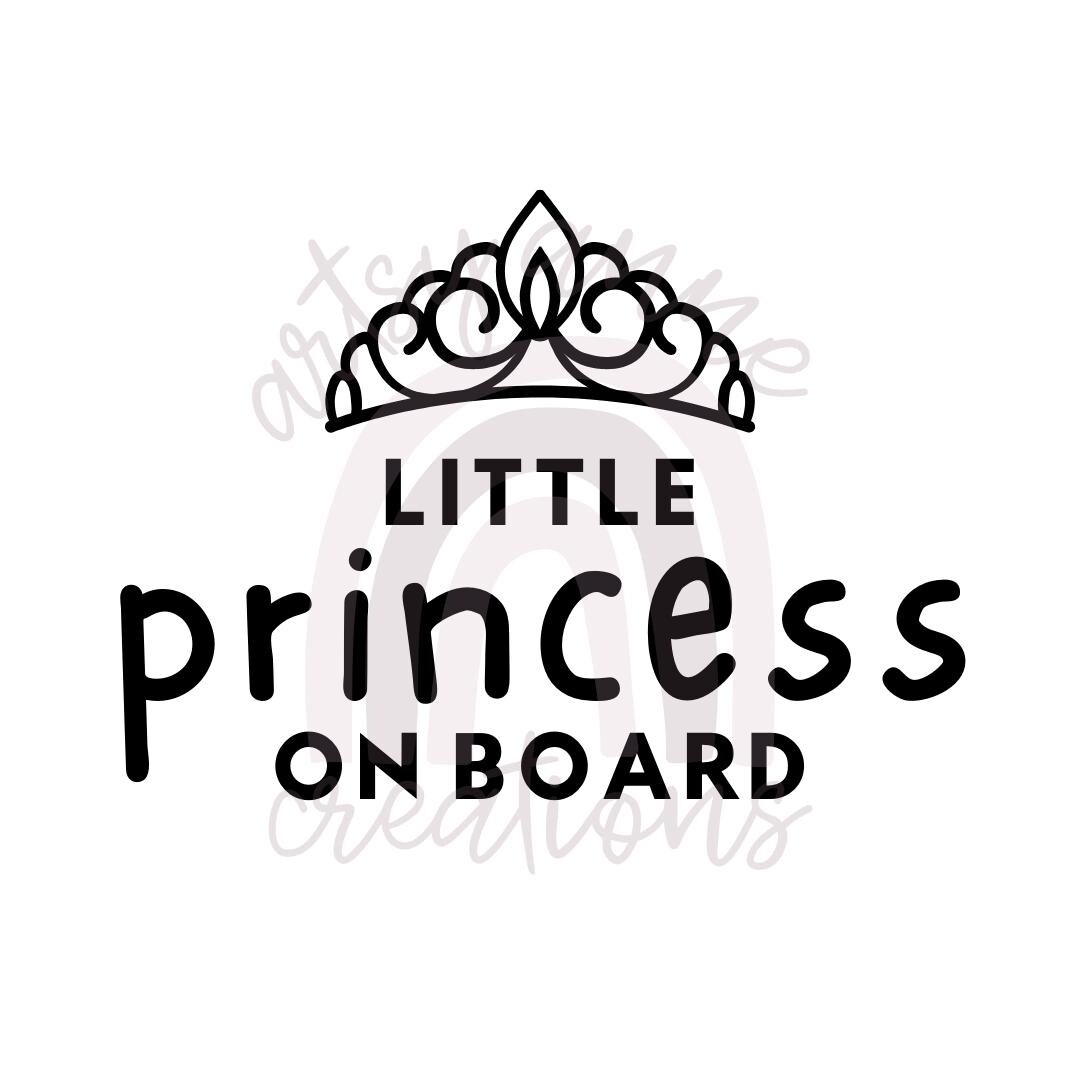 Princess on Board Decal | Baby on Board Sticker | Tiara Car Window ...