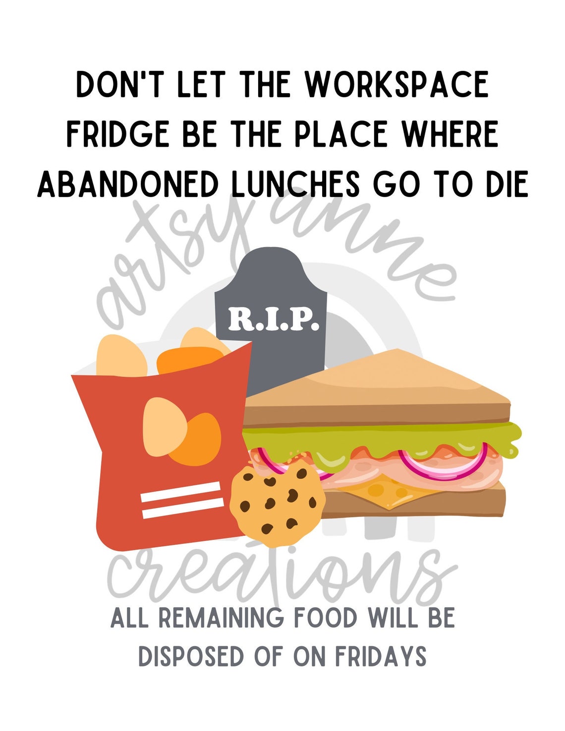 Fridge Sign / Workplace Fridge Sign / Work Fridge Clean Dispose / Lunch ...