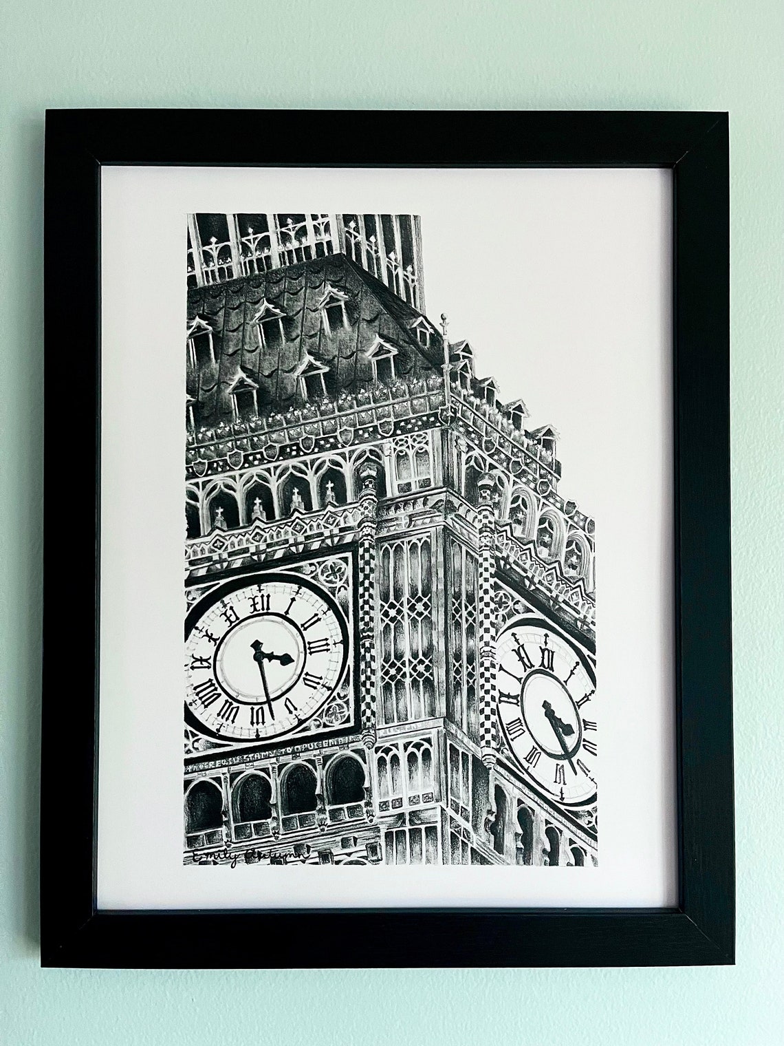 Big Ben Clock Drawing | London Decor - Etsy UK