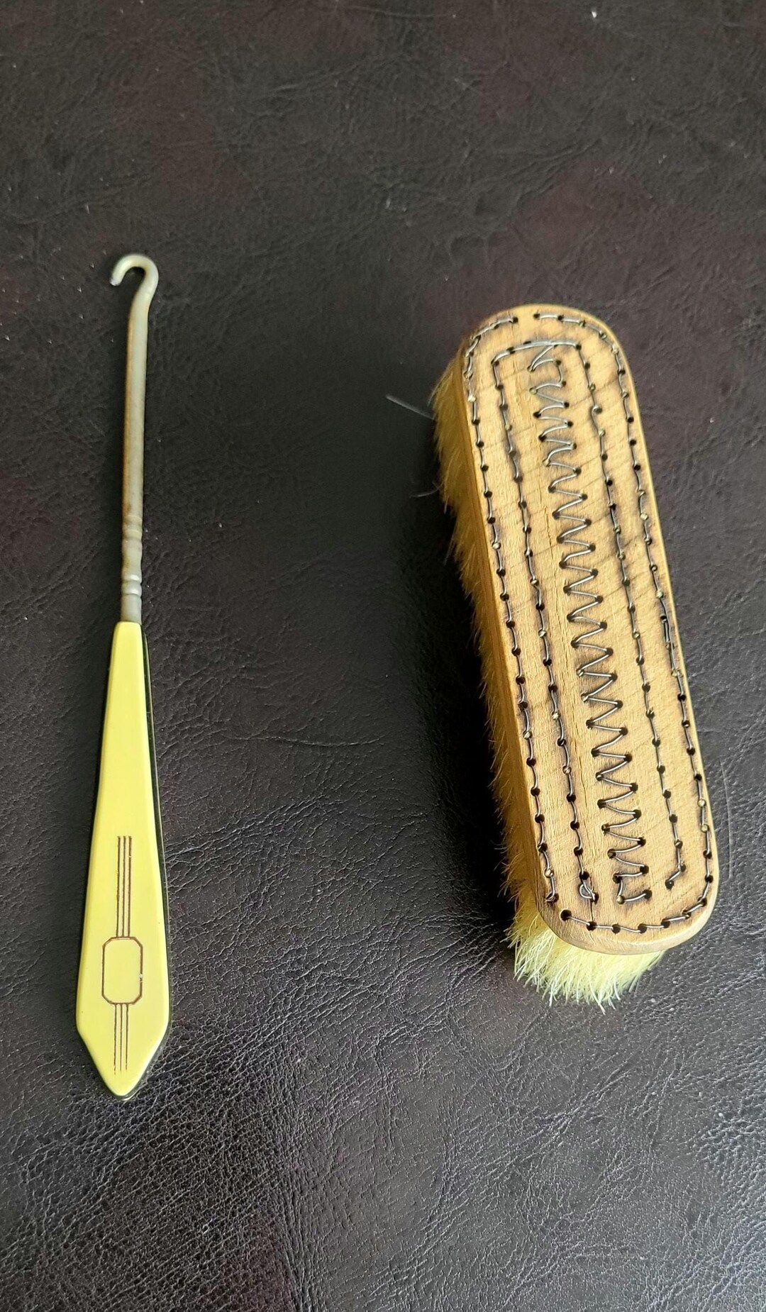 Antique Shoe Button Hook and Clothes Brush - Etsy