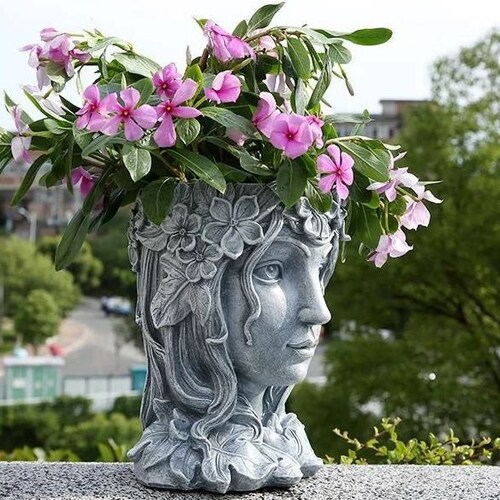 Girl Face Flower Planter Pot Head Flower Vase Nordic - Etsy
