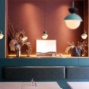 Pendant Lighting Macaron Lamp Chandelier Hanging Colorful Ceiling Light ...