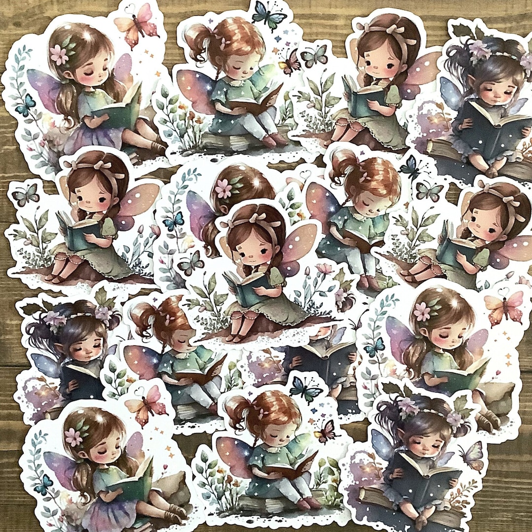 Book Fairies Sticker Pack, Junk Journal, Book Stickers, Fairy Lovers ...