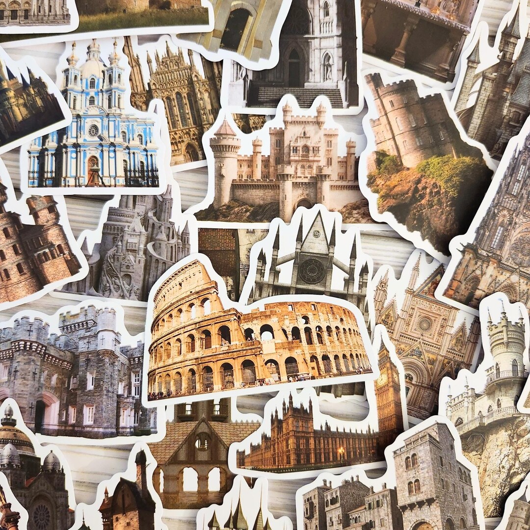 Vintage Buildings Themed Sticker Pack, Junk Journal, Vintage Stickers ...