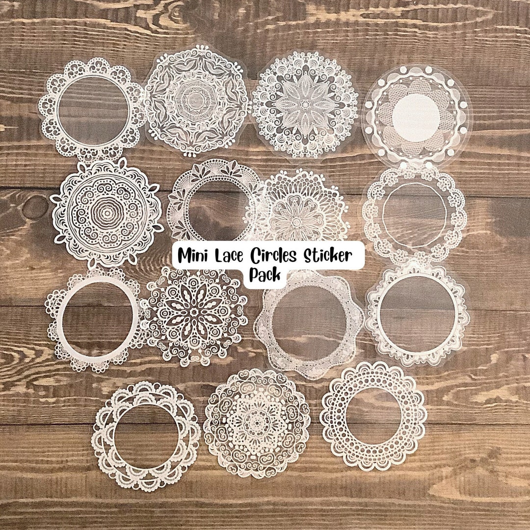Mini Lace Circles Stickers, Journals, Scrapbooking, Junk Journaling ...