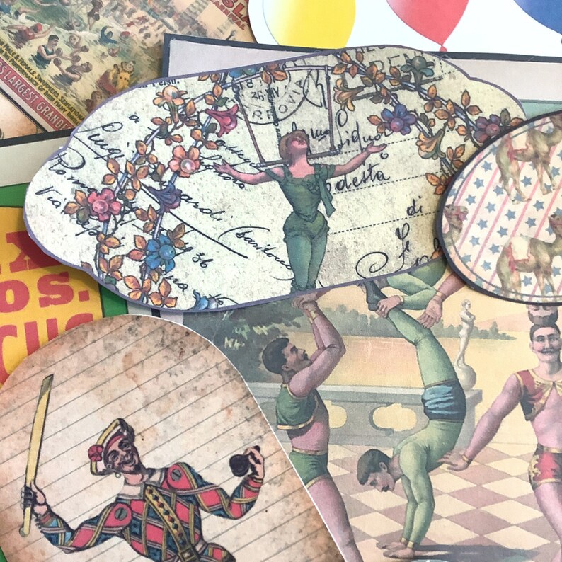 Vintage Style Circus Themed Paper Pieces Set Vintage - Etsy