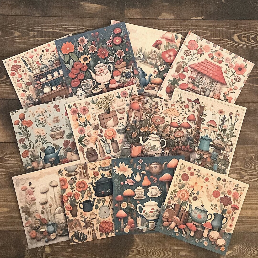 Cottage Core Themed Journal Cards, Atc's, Art Cards, Country Cottage ...