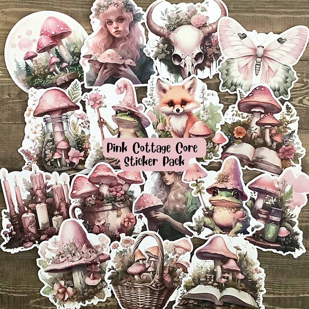 Pink Cottage Core Sticker Pack Junk Journal Kit - Etsy