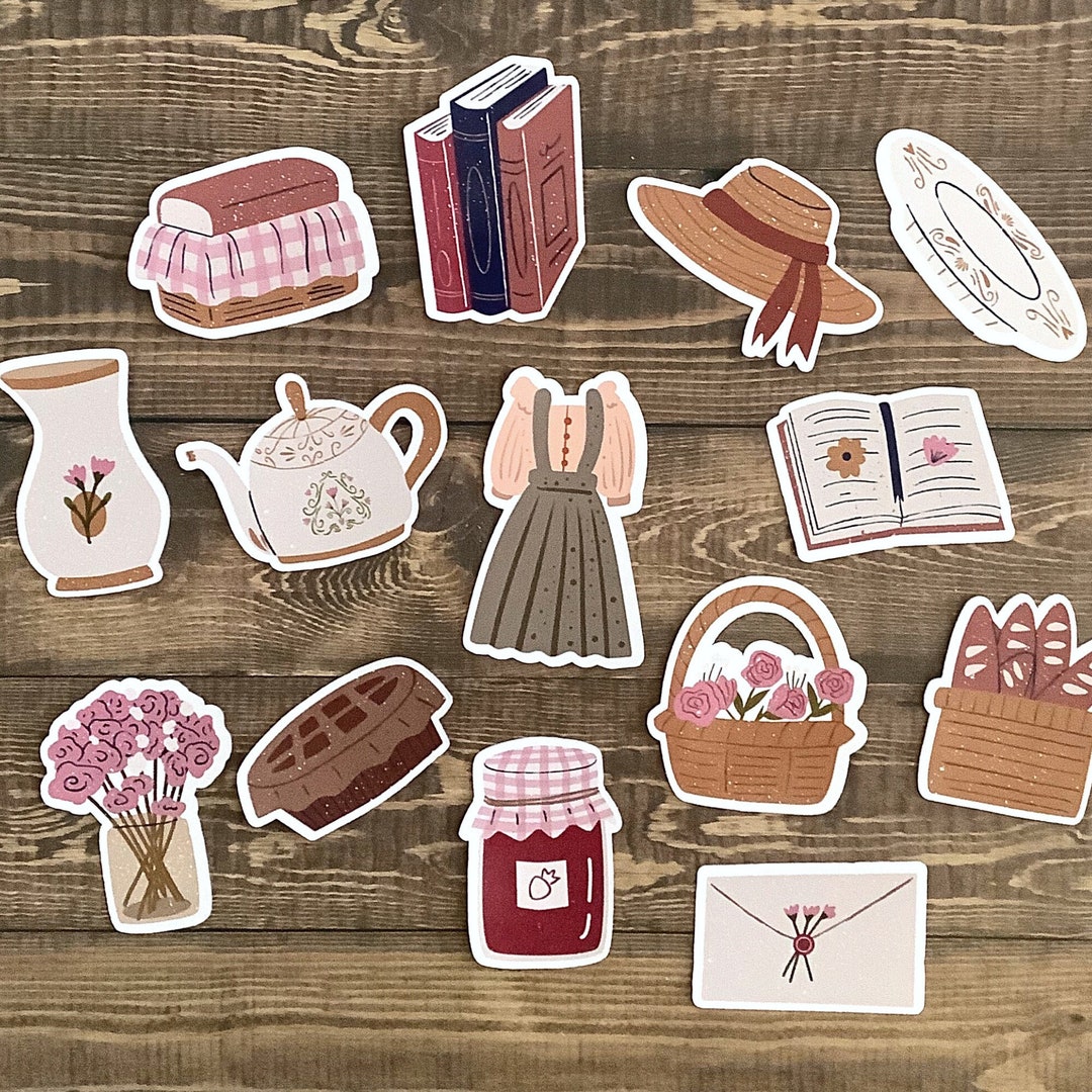 Cottage Core Sticker Pack, Junk Journal Kit, Scrapbooking, Cute ...