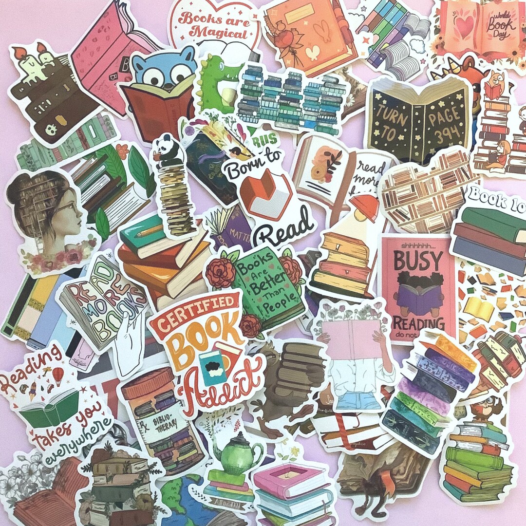 Assorted Book Themed Stickers Reading Journal Scrapbooking - Etsy