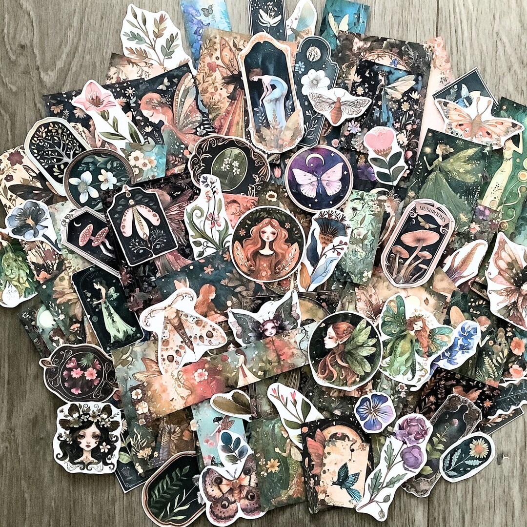 Forest Fairy Themed Ephemera Set, Vintage Scrapbooking, Junk Journals ...