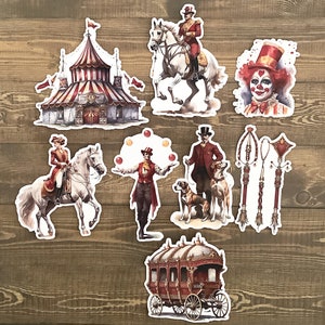 Vintage Circus Sticker Pack, Junk Journal Kit, Scrapbooking, Circus ...