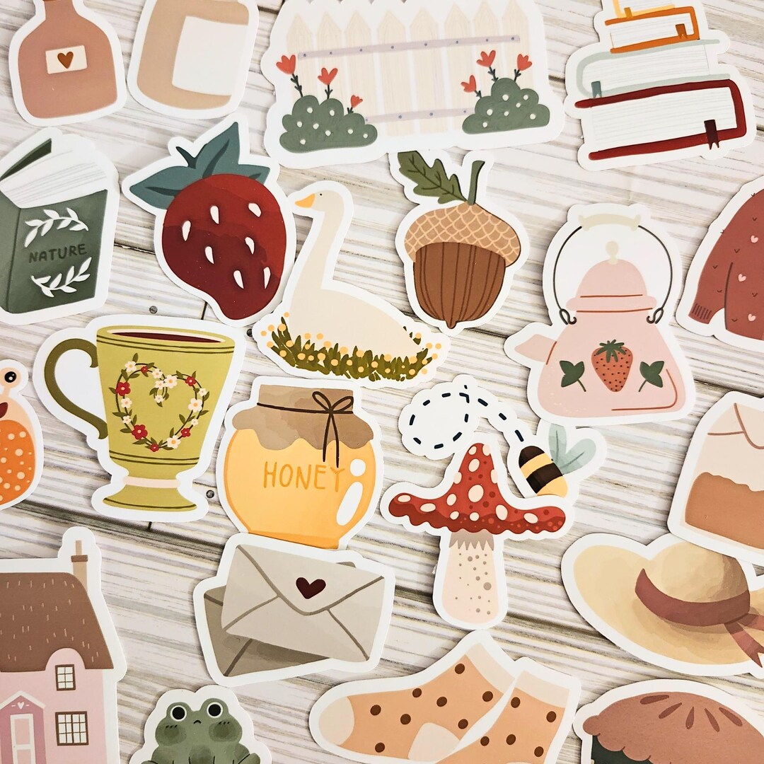 Cozy Cottage Core Sticker Pack, Junk Journal Kit, Scrapbooking ...