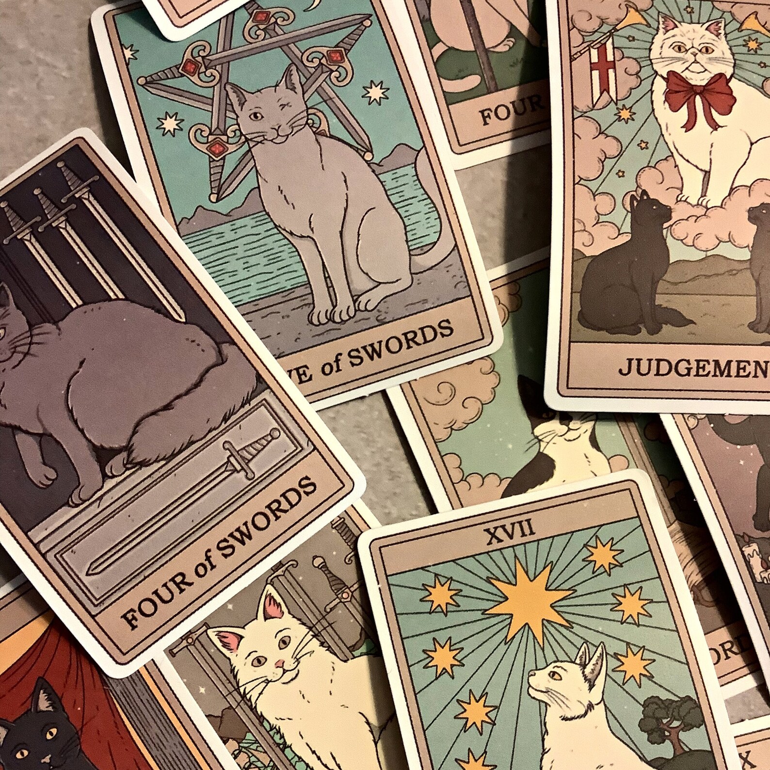 Assorted Cat Themed Tarot Card Stickers Scrapbooking Junk - Etsy