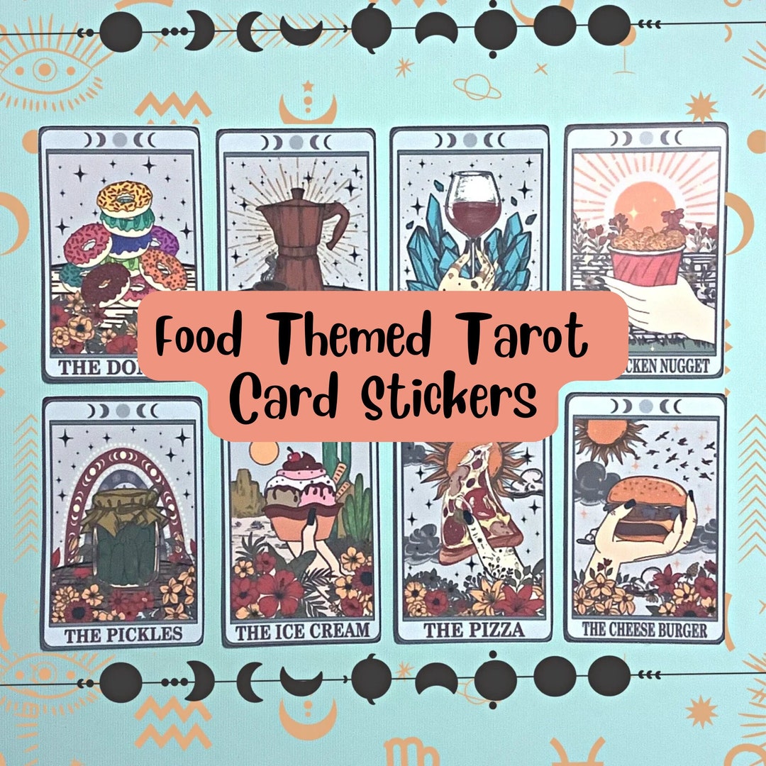 16 Piece Food Themed Tarot Card Stickers Astrology Food - Etsy