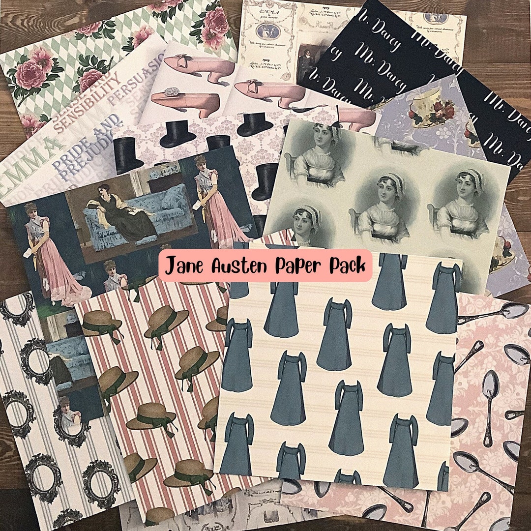 Jane Austen Themed Paper Pack, Journal Background Paper, Cardstock ...