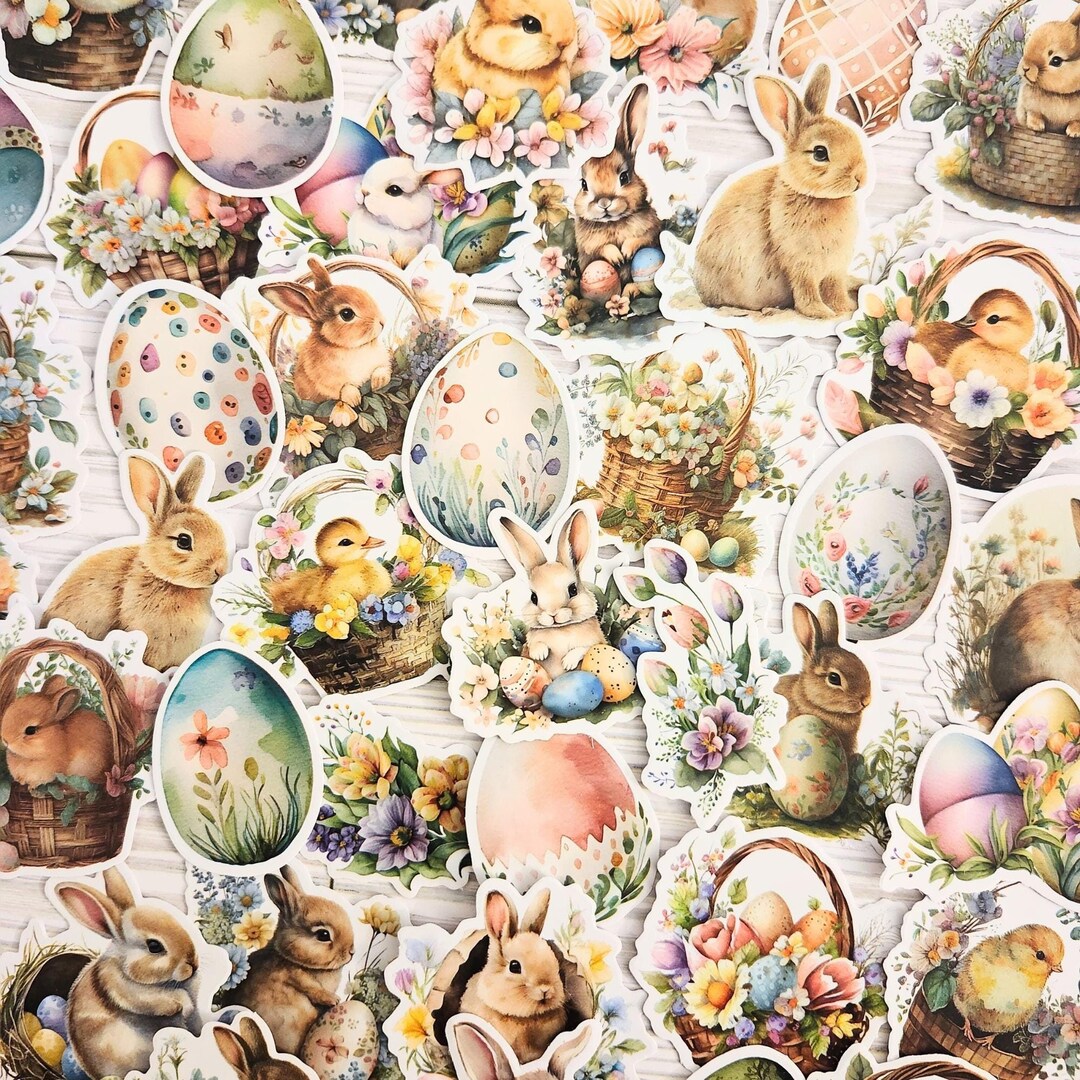 Spring Themed Sticker Pack, Spring Junk Journal, Easter Stickers ...